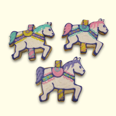 Carousel Horse Shaped Decorated Cookie Collection - Wonderland Bakery