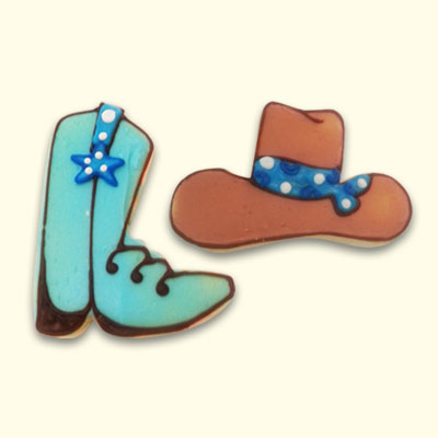 Cowboy Hat & Boot Shaped Cookies - Wonderland Bakery