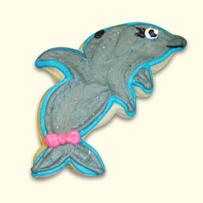 Dolphin Shaped Decorated Cookie Collection - Wonderland Bakery