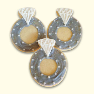 Wedding Ring Decorated Cookie - Wonderland Bakery